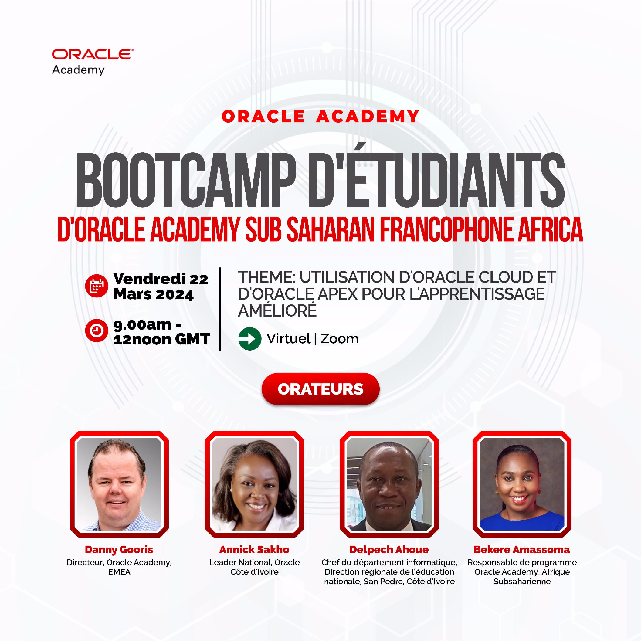 Oracle Academy bootcamp across French-speaking countries in Sub-Saharan ...
