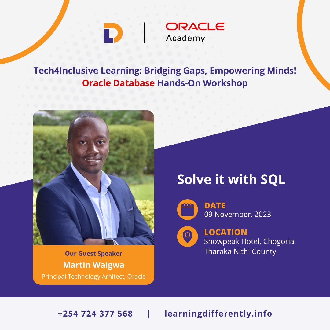 Oracle Academy’s Tech4Inclusive Learning ‘Solve it with SQL’ Workshop in Kenya uses Oracle APEX ...