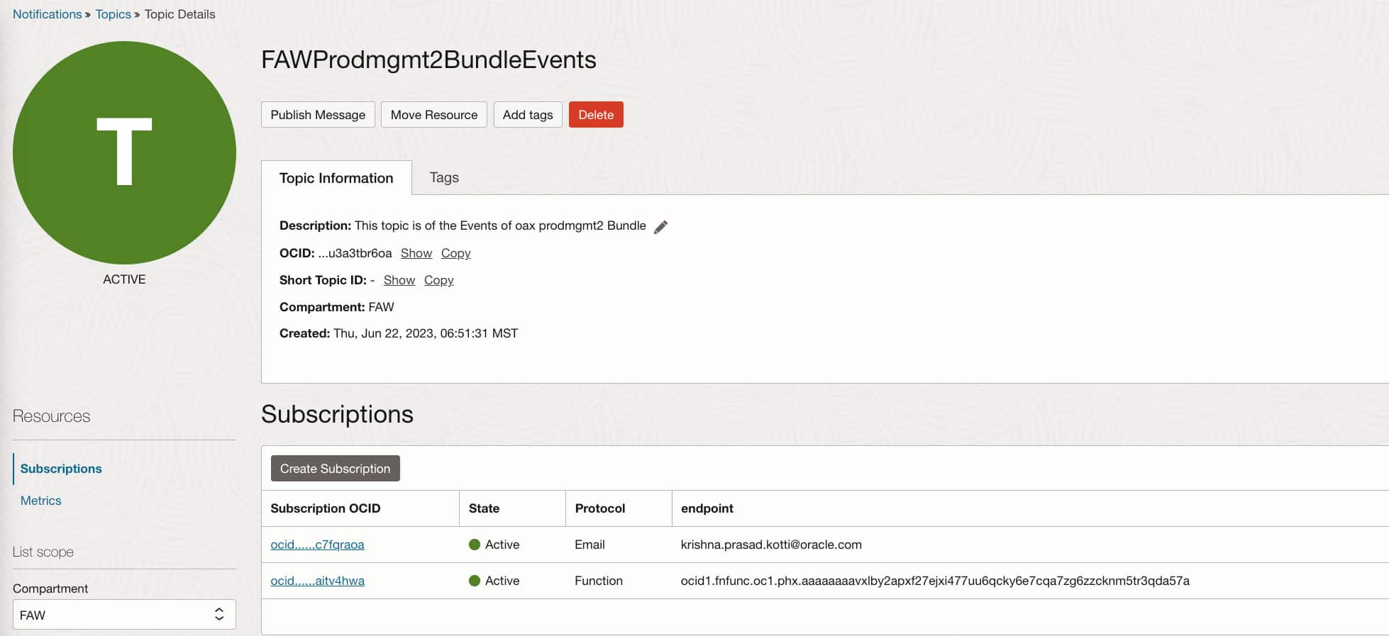 Oracle Fusion Analytics Event Notifications with OCI Functions | analytics