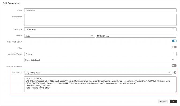 Create powerful Oracle Analytics Cloud dashboards with parameter ...