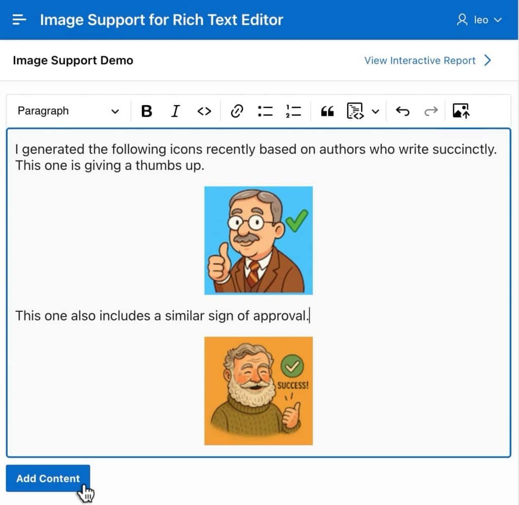 Supporting Images in Rich Text Editor Documents | apex