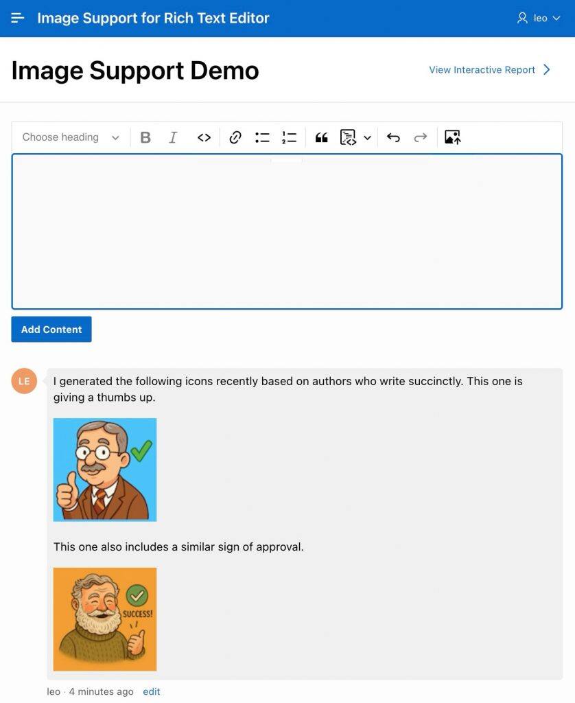 Supporting Images in Rich Text Editor Documents | apex