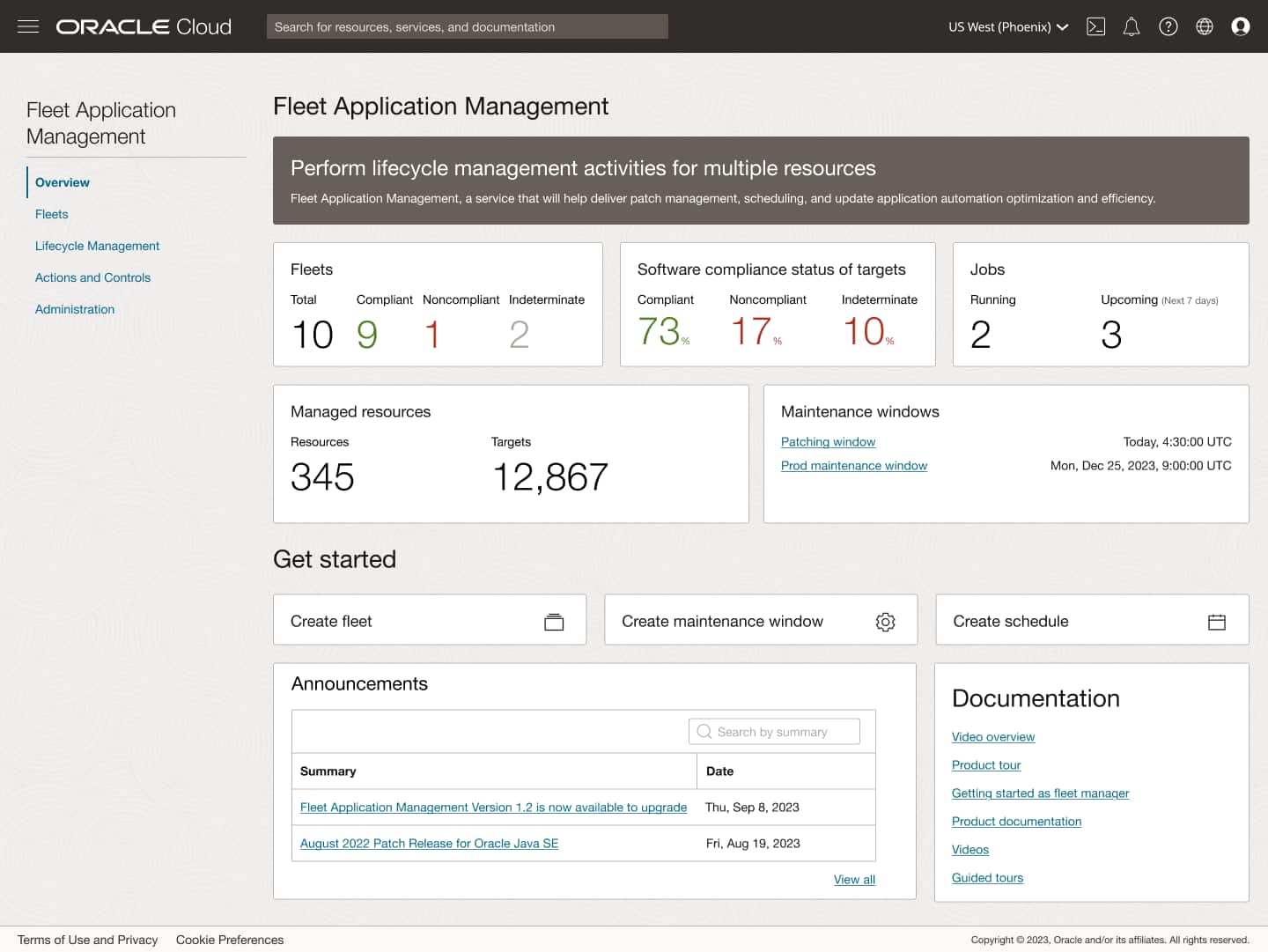 OCI Fleet Application Management is now generally available ...