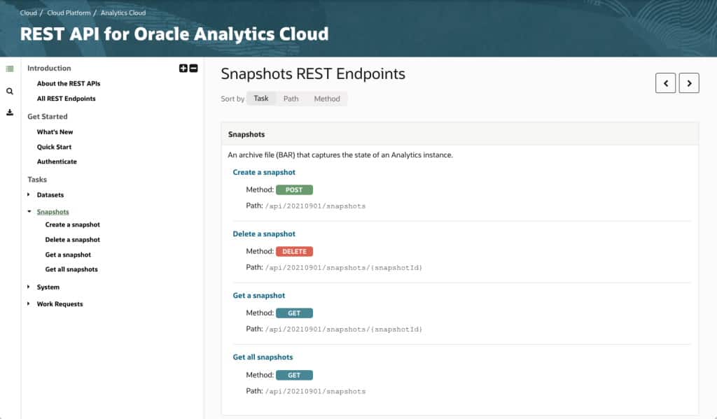 Announcing Oracle Analytics Cloud REST APIs