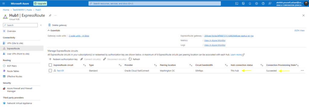 Set up a Private Interconnect Between OCI and Microsoft Azure