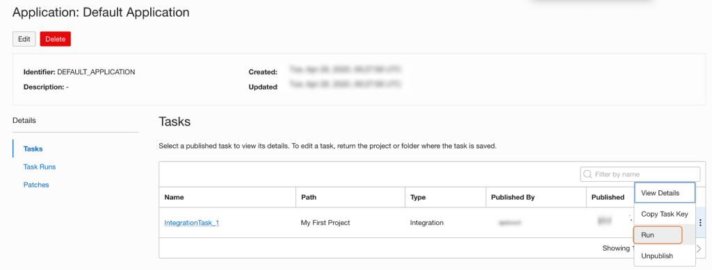 Integration Tasks In Oracle Cloud Infrastructure Oci Data Integration