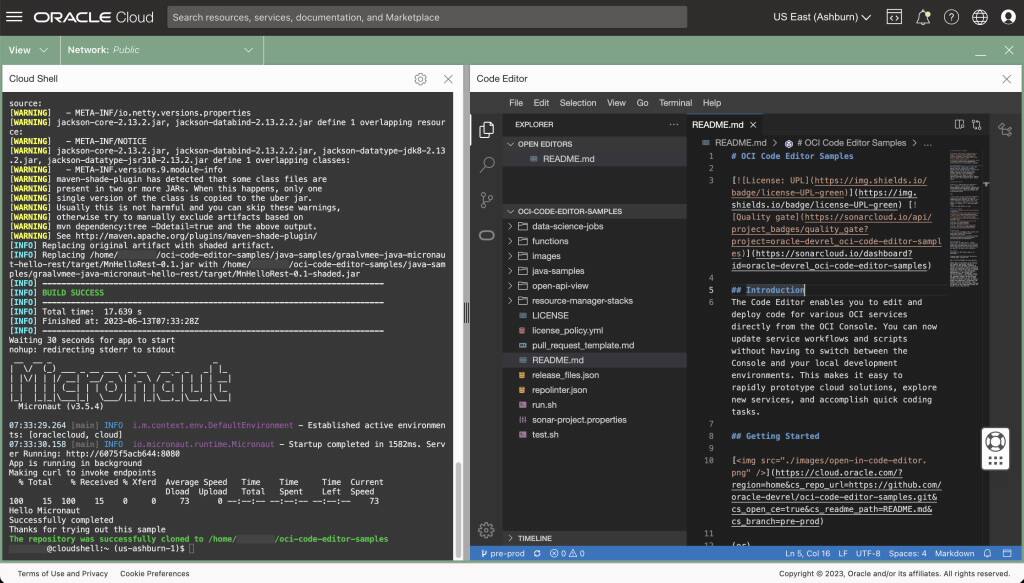 コード・エディタで開く: コードサンプルを簡単に試す