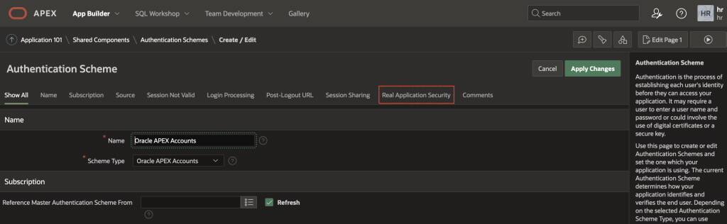 How to Integrate Oracle Real Application Security with APEX on Oracle Autonomous database
