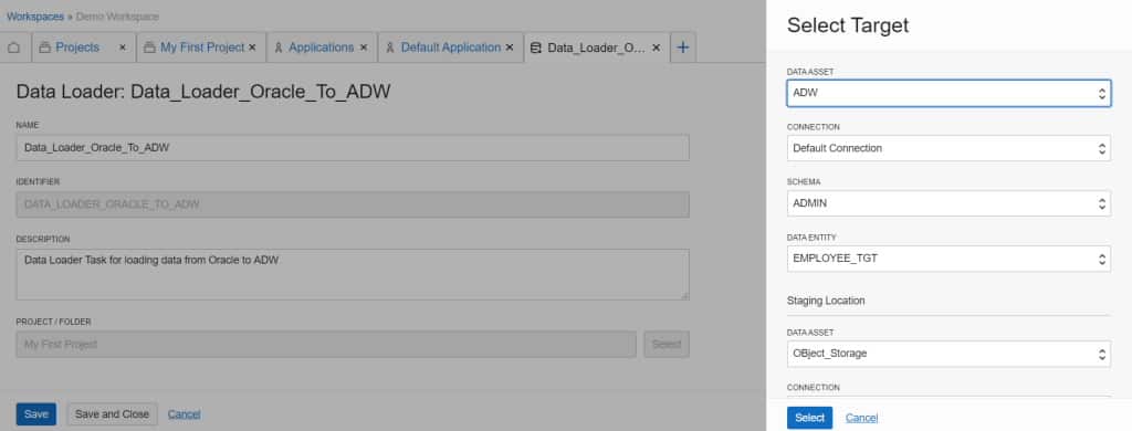 Data Loader Task in Oracle Cloud Infrastructure (OCI) Data Integration