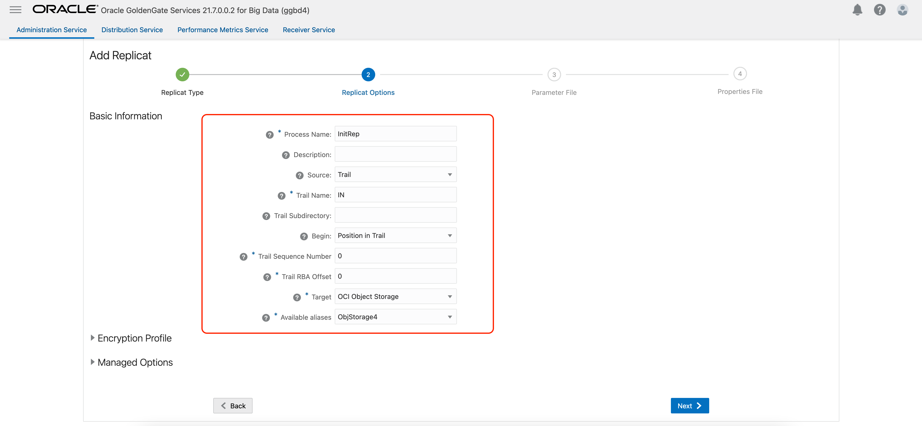 Initial Load with OCI GoldenGate for Big Data
