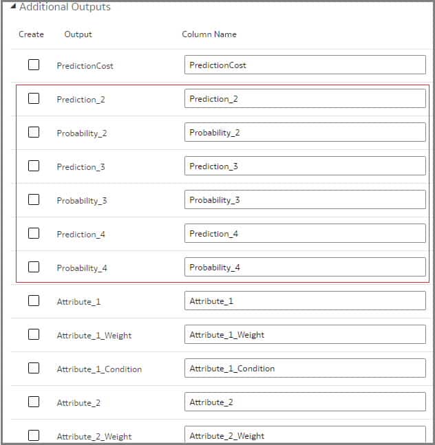 How to get multiple prediction outputs for an Oracle Machine Learning ...