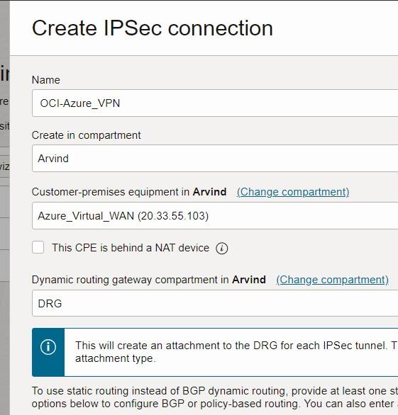 Setting Up Site-to-Site VPN Connectivity from OCI to Azure Virtual WAN