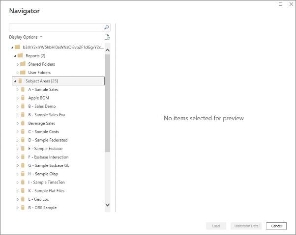 Visualize Oracle Analytics Cloud data using Power BI