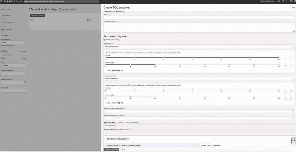 Introducing OCI Data Flow SQL endpoints