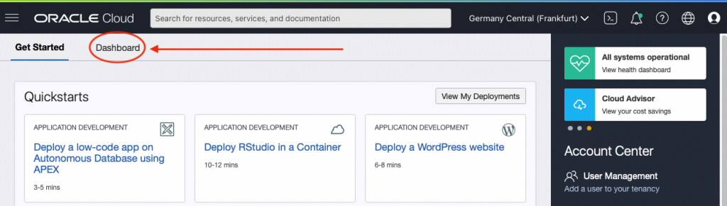 Cloud Financial Management using OCI Dashboards