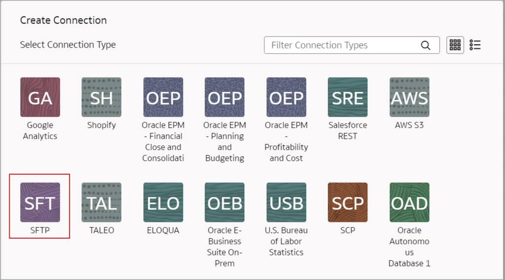 Configure Secure File Transfer Protocol Connector in Oracle Fusion Analytics