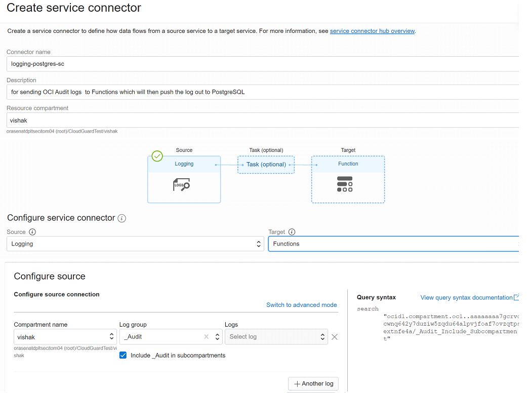 Pushing OCI Audit logs to PostgreSQL Pushing OCI Audit logs to PostgreSQL