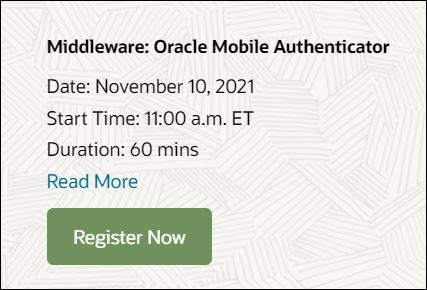 Advisor Webcast: Oracle Mobile Authenticator