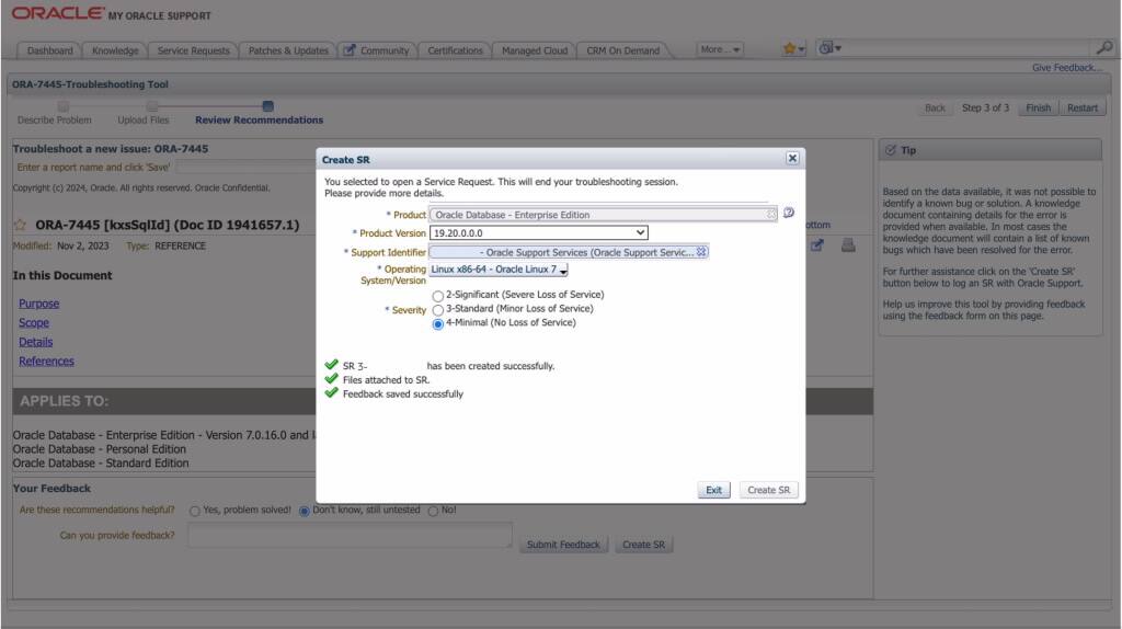 ORA-07445 exception encountered: core dump - 3 steps to resolve
