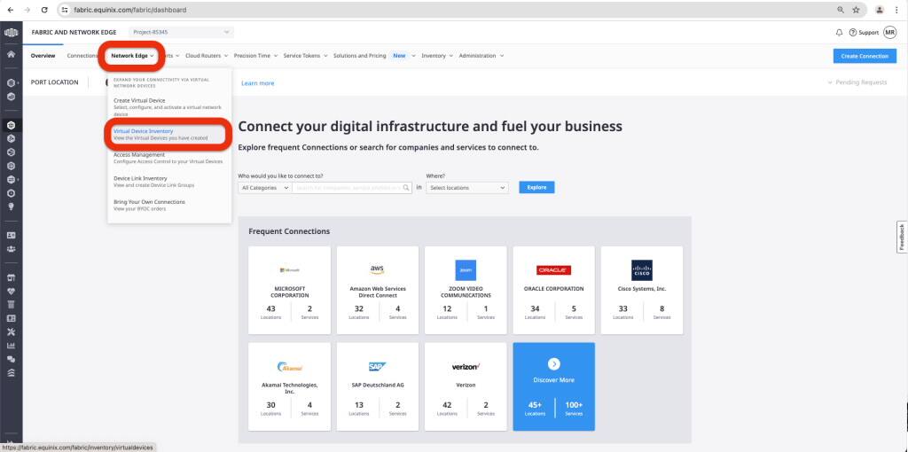Connecting two OCI Regions using Equinix Network Edge Virtual Device ...