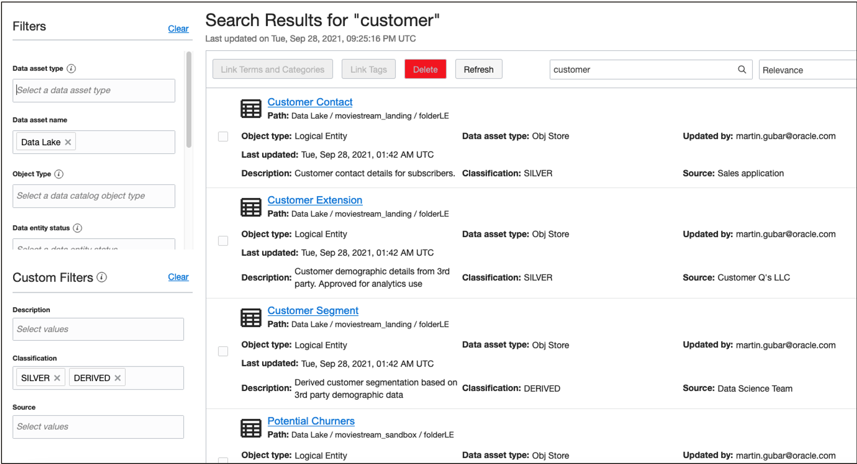 Announcement: bring Data Catalog objects into Autonomous Database Data Studio