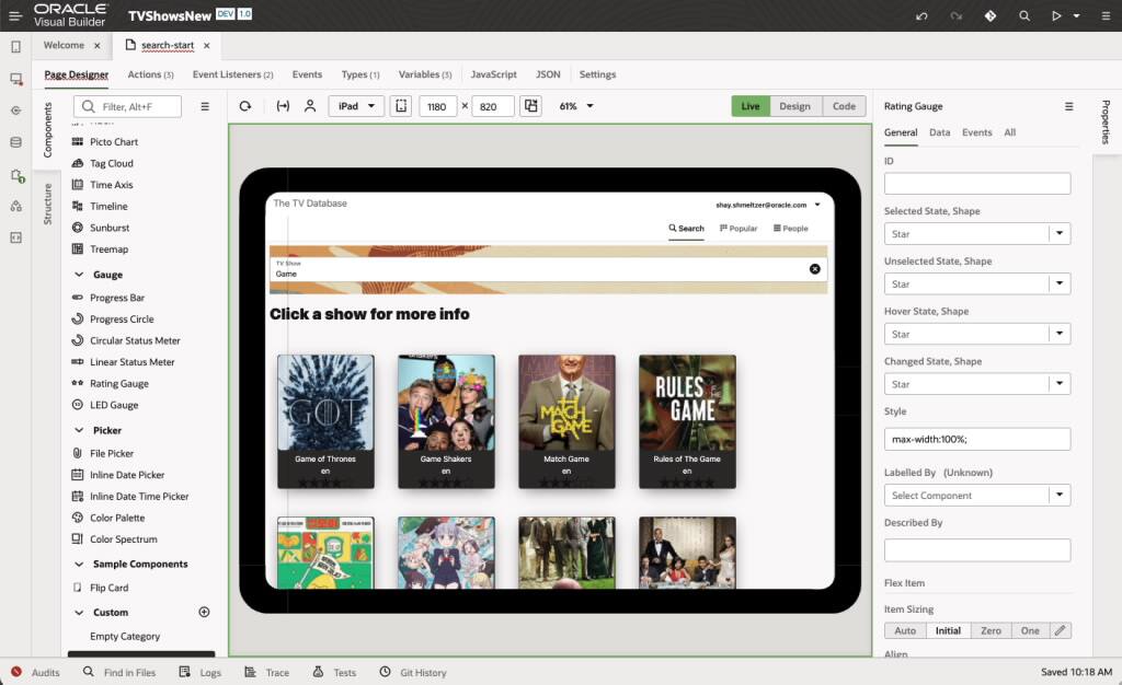 Announcing Oracle Visual Builder on OCI Availability