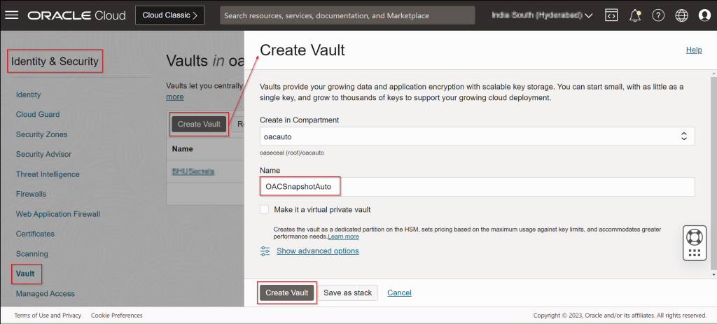 Use encrypted values from Oracle Cloud vaults and secrets in Oracle Analytics Cloud migration ...