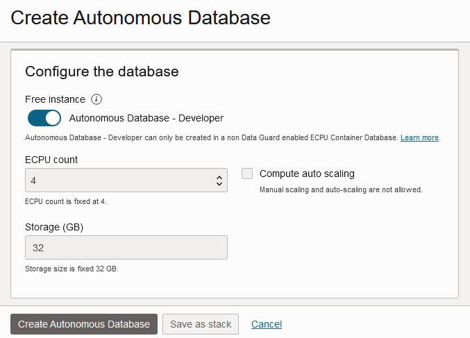 Introducing Zero to low-cost Autonomous Database for Developers