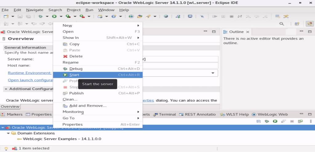 Java EE開発者向けのEclipse IDEでWebLogic Server 14