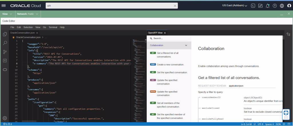 Design APIs with OCI Code Editor