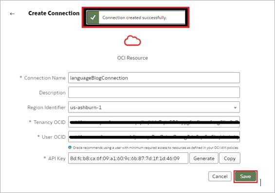 Register Oci Language Models In Oracle Analytics Cloud