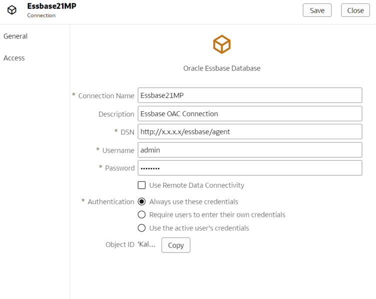 Essbase integration with Oracle Analytics Cloud