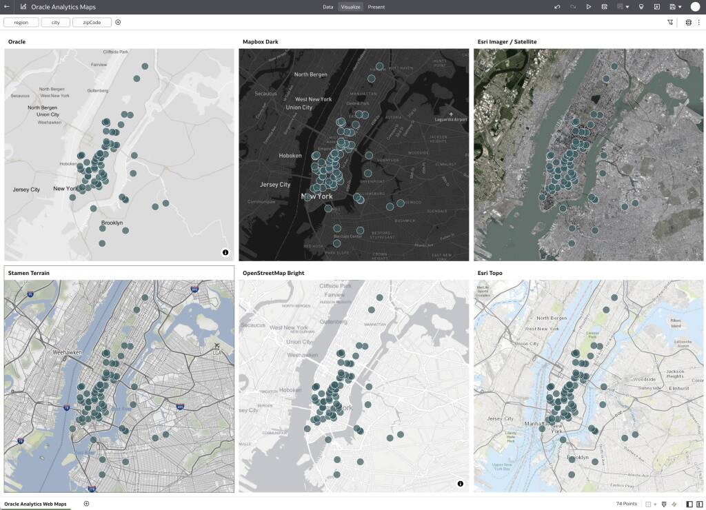 Enhance Oracle Analytics with a tiled web map background