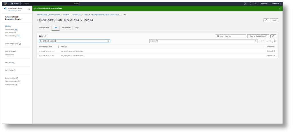 Deploy GoldenGate Free on AWS Fargate