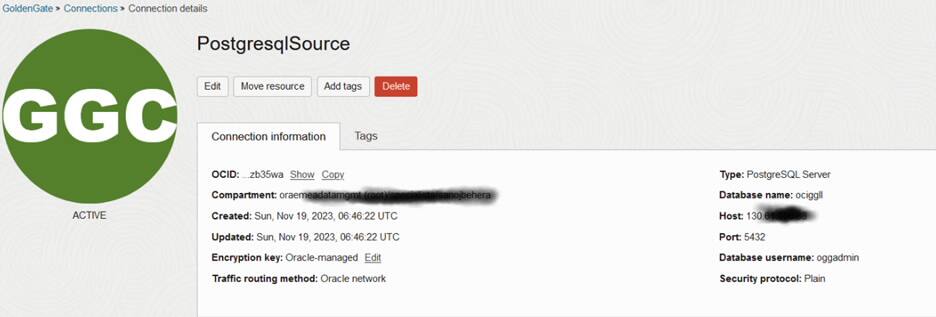 Oci Goldengateを使用して、オンプレミスのpostgresqlデータベースをoci Database With
