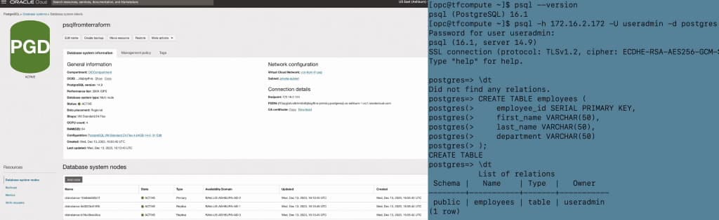 An overview of using Terraform to deploy OCI’s managed PostgreSQL database
