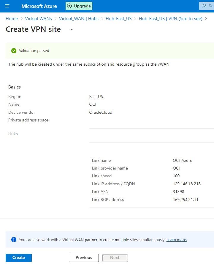 Setting Up Site-to-Site VPN Connectivity from OCI to Azure Virtual WAN