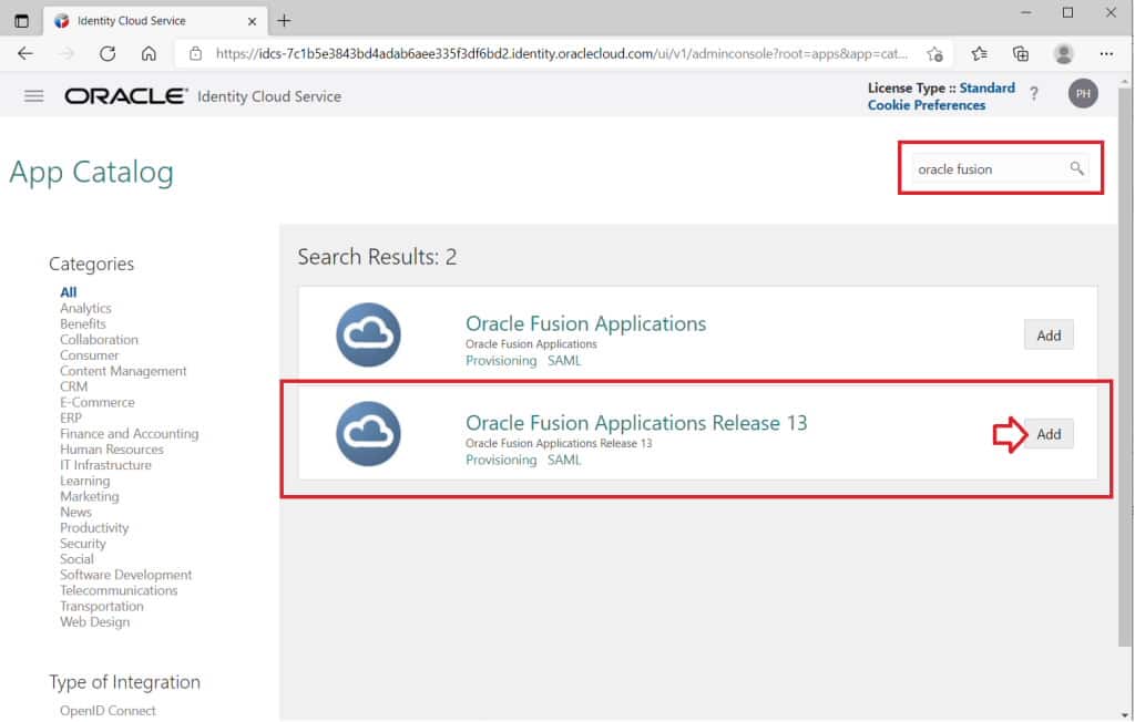 Role based Provisioning from Oracle Fusion Application to IDCS