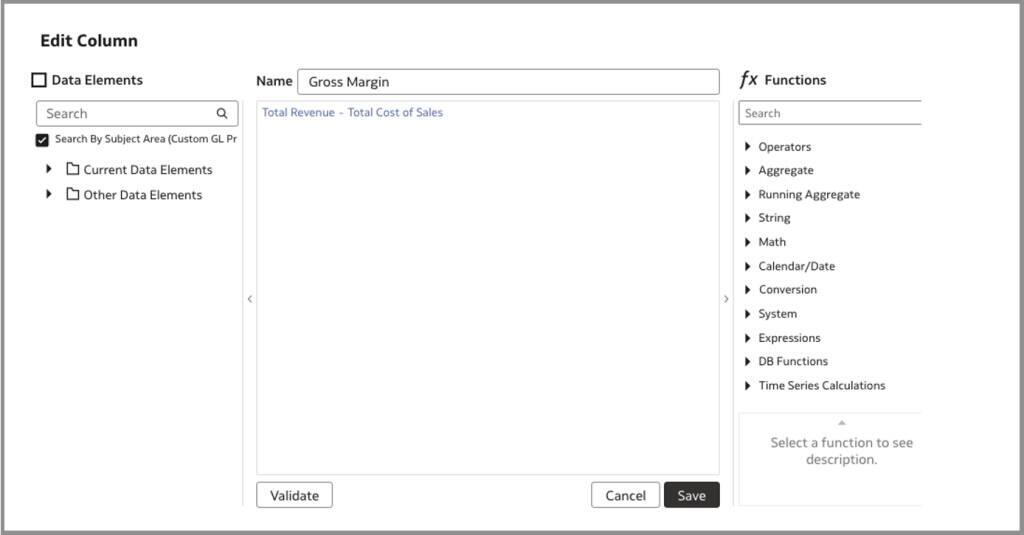 Create Custom General Ledger Metrics Based on Hierarchy in Oracle Fusion Analytics