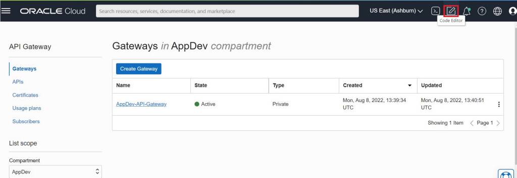 Design APIs with OCI Code Editor