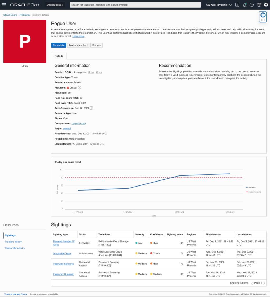 Cloud Guard Threat Detector Now Available in Oracle Cloud Infrastructure