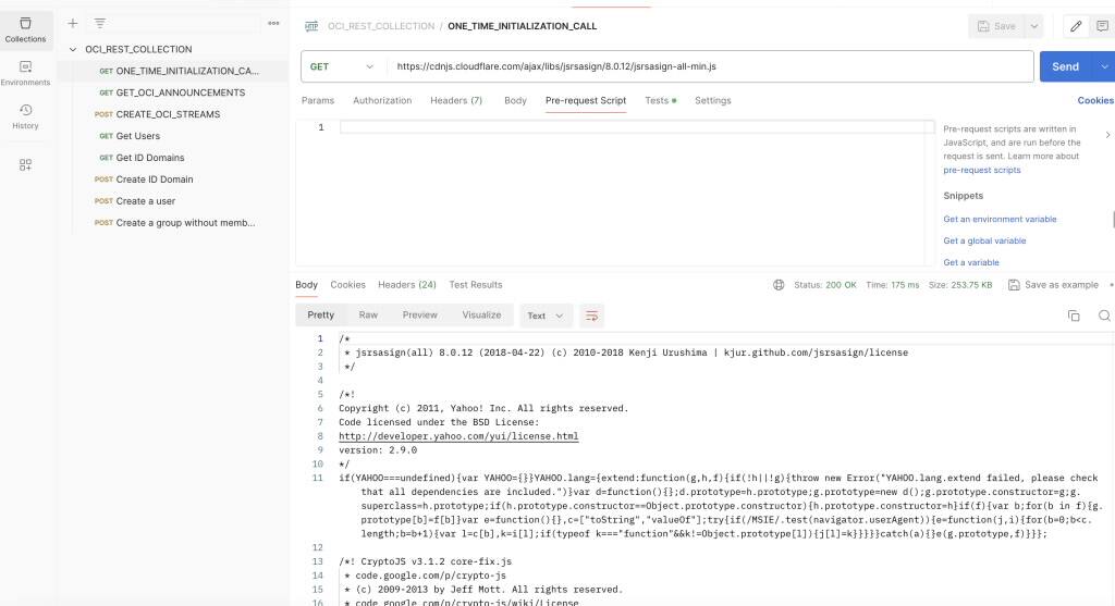 Identity Domain API invocation using signed requests via Postman