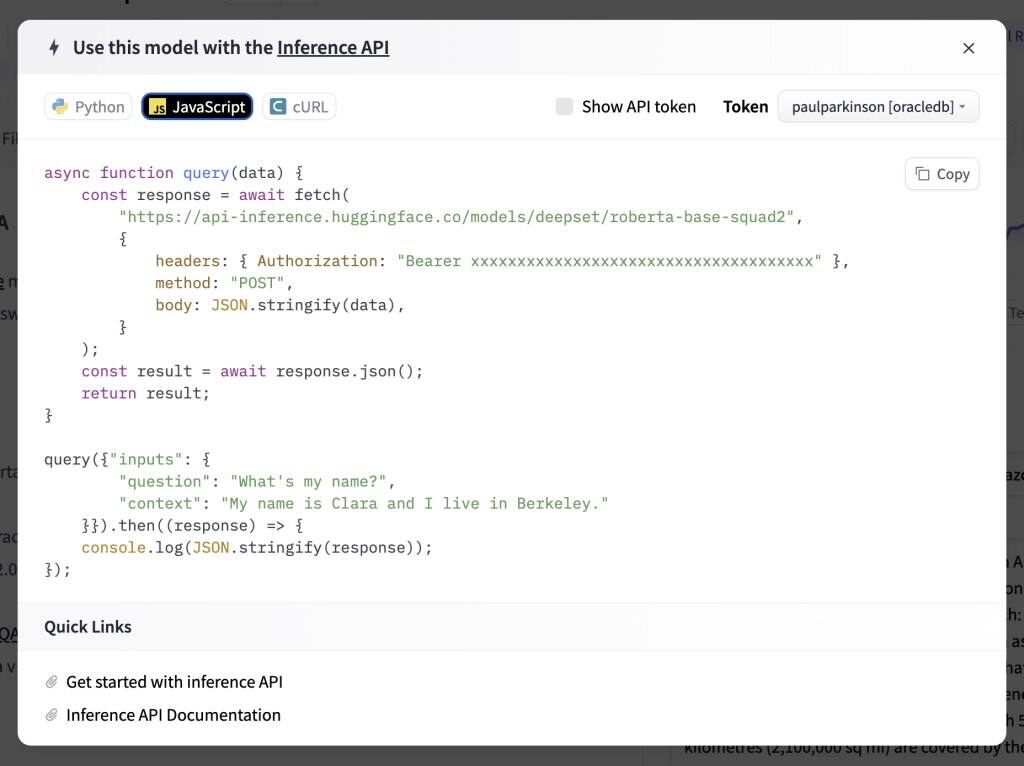 How To Call Cohere and Hugging Face AI from within an Oracle database using JavaScript (store ...
