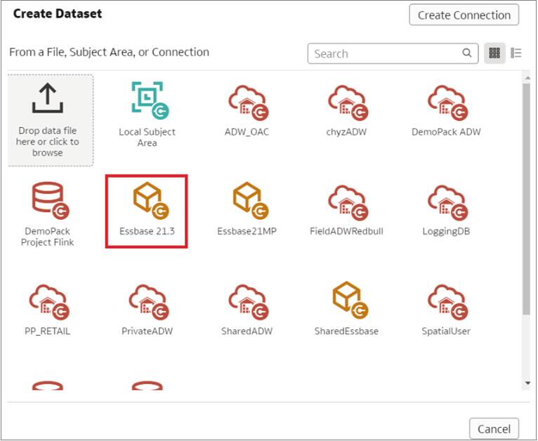 Essbase integration with Oracle Analytics Cloud