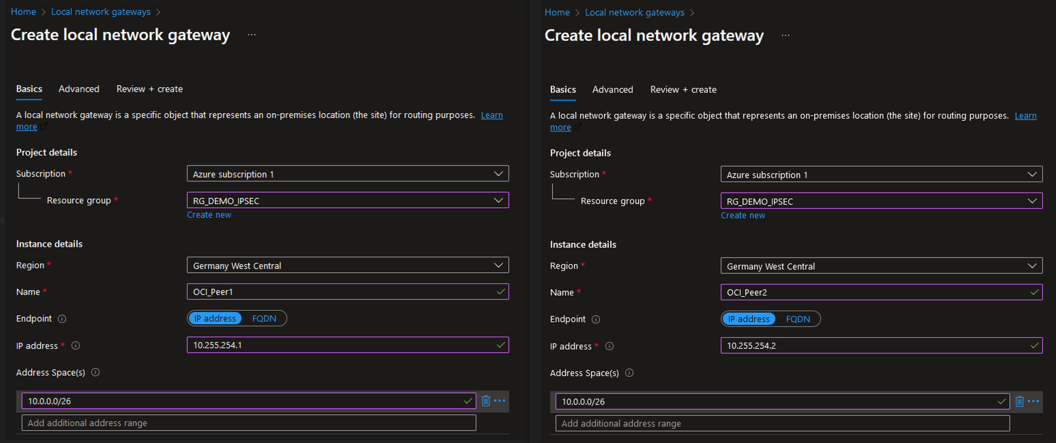 Ipsec Over Oci To Azure Interconnect