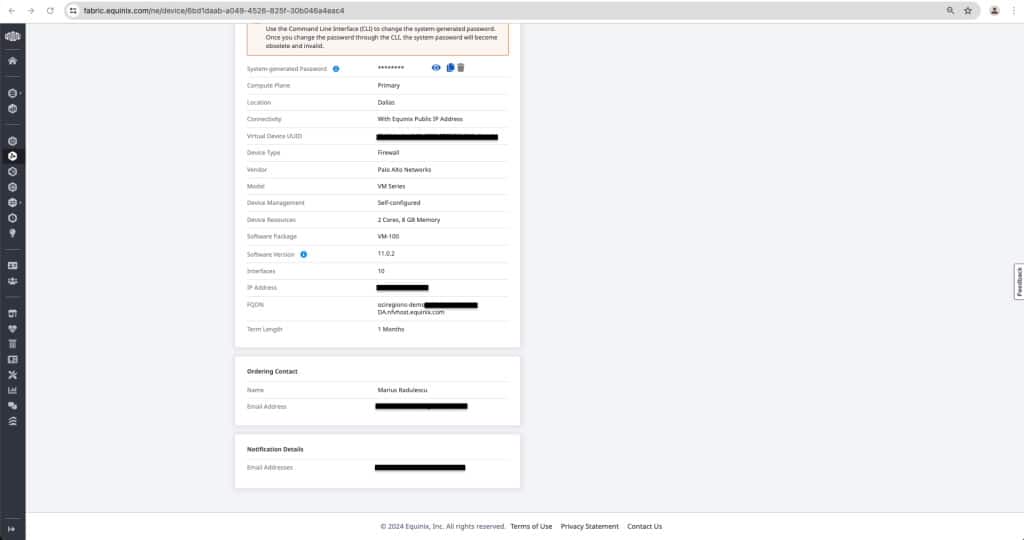 Connecting two OCI Regions using Equinix Network EDGE Virtual Device – Equinix side configuration