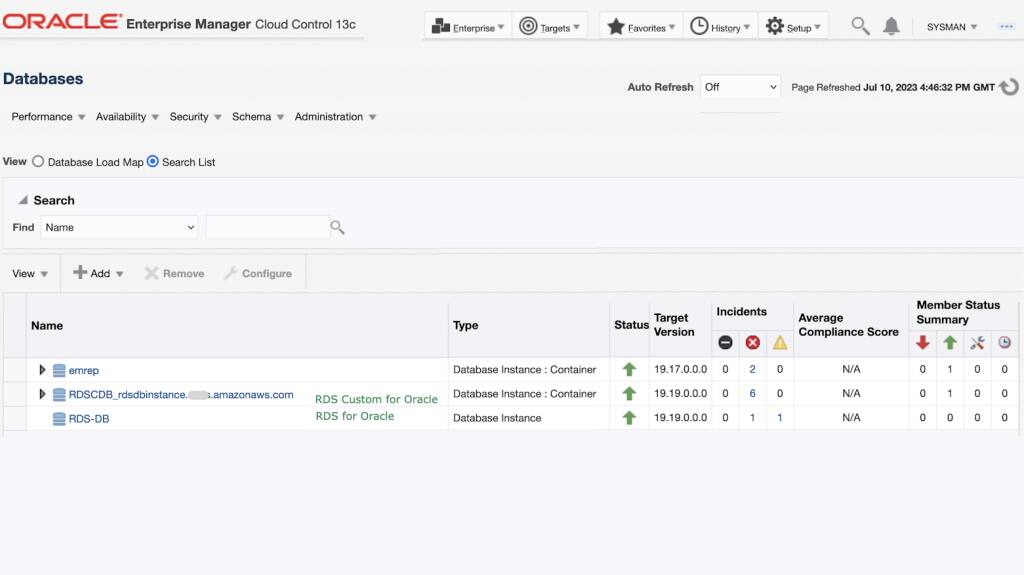 Monitoring Oracle Databases In Aws With Enterprise Manager