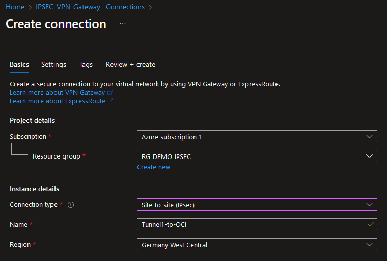 Ipsec Over Oci To Azure Interconnect