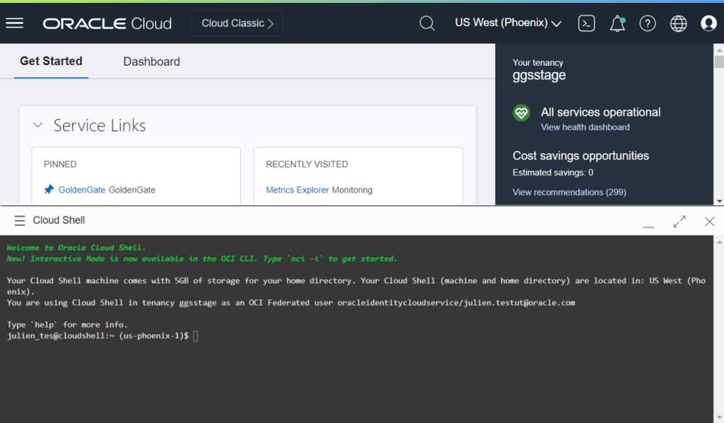 Using Admin Client With Oracle Cloud Infrastructure Oci Goldengate