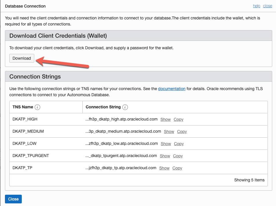 Create ATP connection in JDeveloper